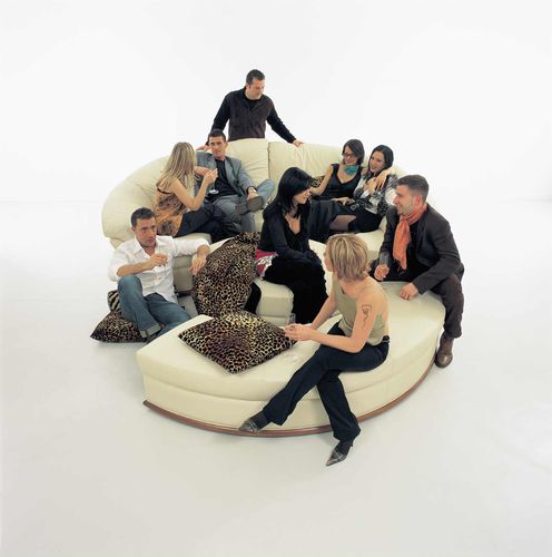 Divano rotondo - PLANET - Nieri - modulare / contemporaneo / in tessuto