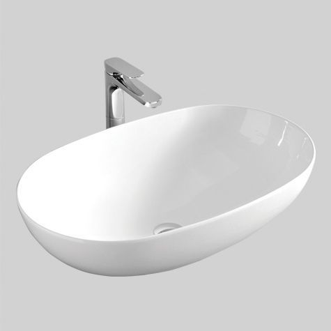 Lavabo da appoggio - LA CIOTOLA - ART CERAM - in ceramica / lucido / ovale