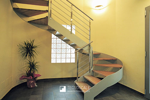 Scala elicoidale - HELICAL - TECNOSCALE - curva / con gradini in legno ...